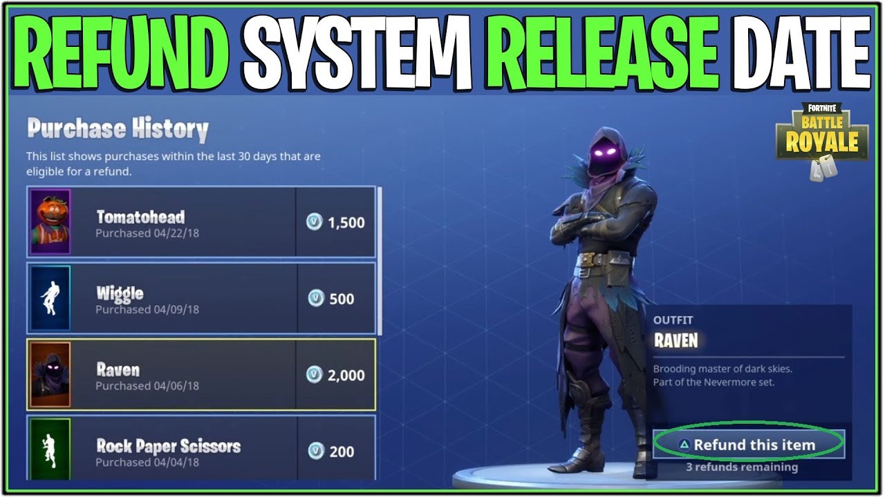 *NEW* Fortnite: REFUND SYSTEM OFFICIAL RELEASE DATE! | (Epic Games ...