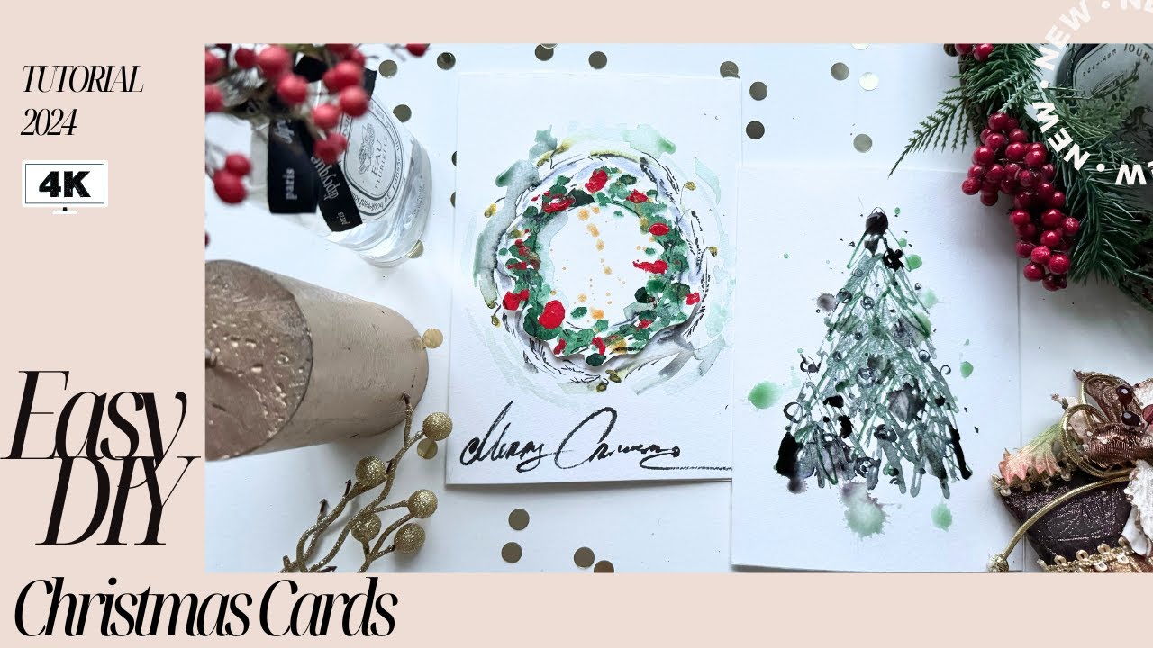 Easy DIY Christmas card ideas 2024 | 4K | UNIQUELY CREATIVE | Art ...