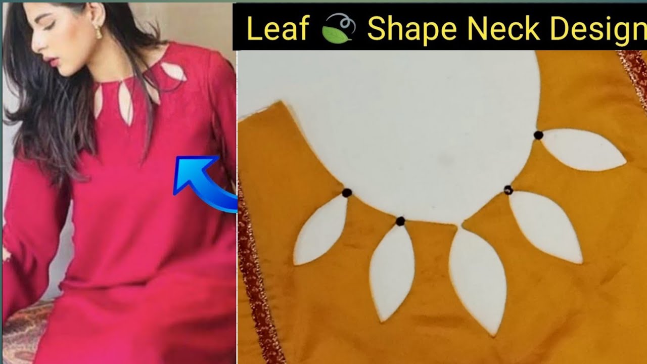 New Trending Leaf Shape Kurti Neck Design With Pearls Cutting ...
