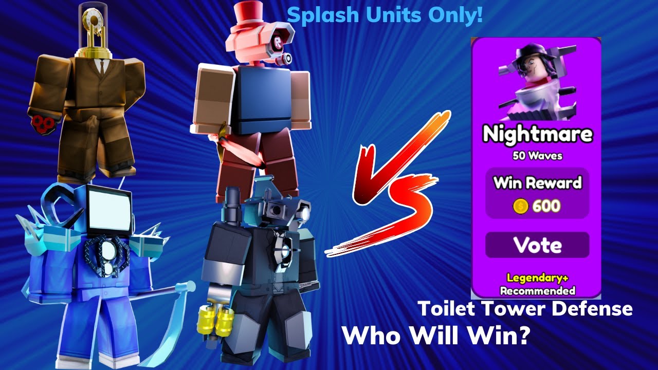 Splash Damage Units Vs Nightmare Mode In Toilet Tower Defense - YouTube
