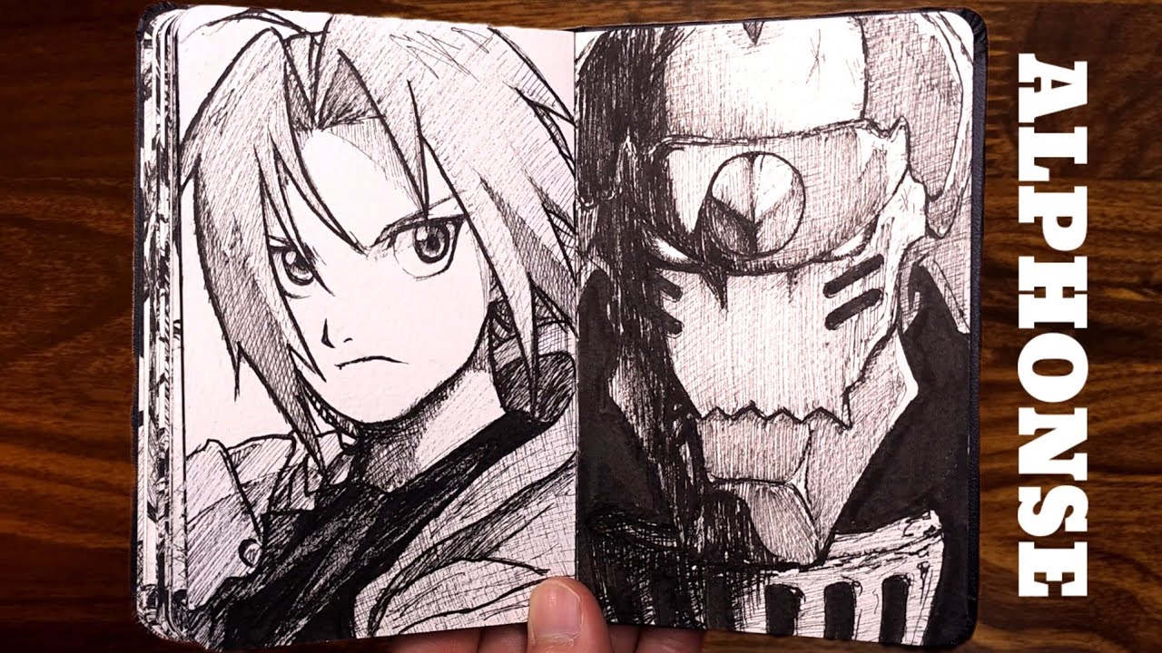 Drawing Alphonse Elric 🗿 - FULLMETAL ALCHEMIST - YouTube