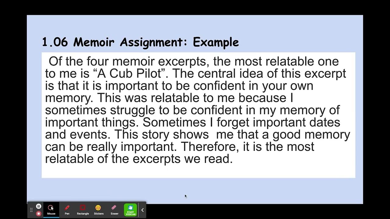 Memoir Assignment - Google Slides - YouTube