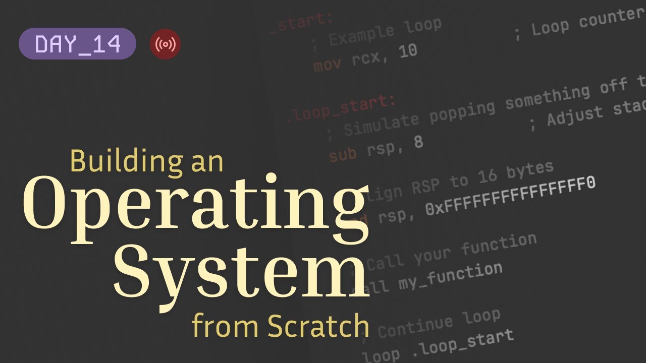 Building an Operating System from Scratch - Day 14 (stumped on stack ...