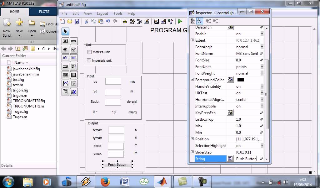 Cara membuat Program Gerak Parabola dengan menggunakan matlab_oleh Rini ...