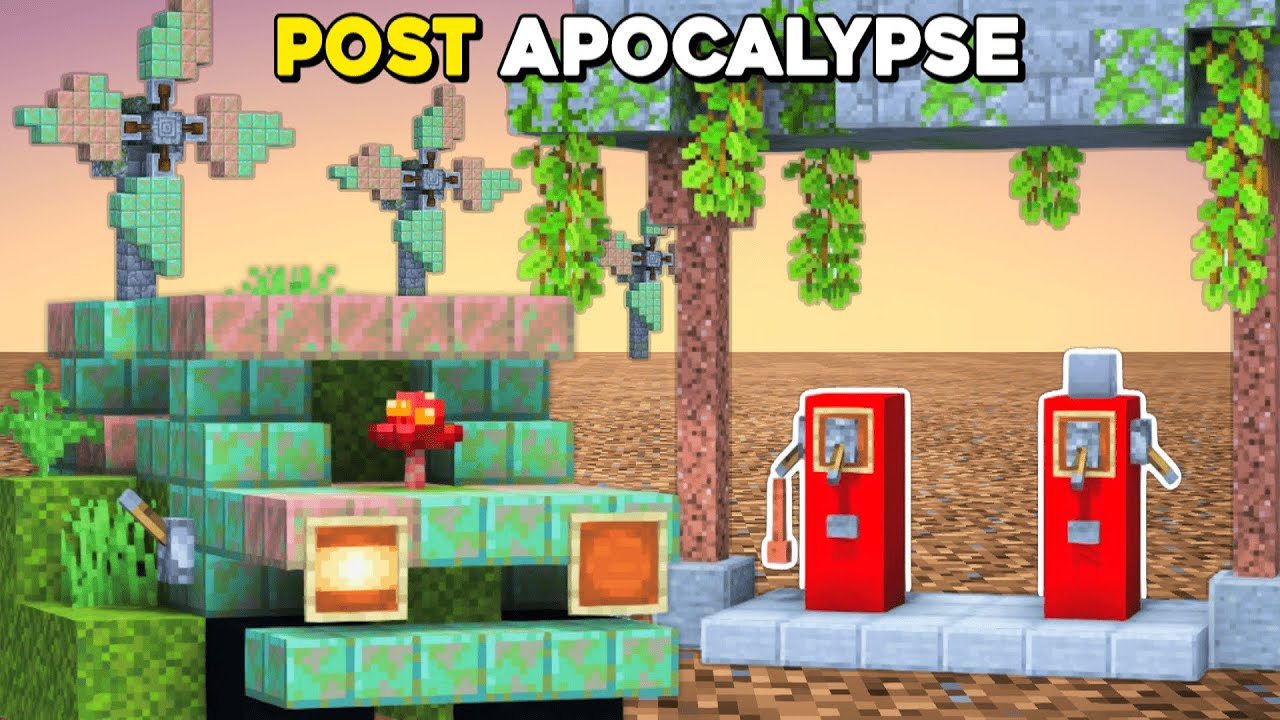 10 Minecraft Builds for Post Apocalyptic World - YouTube