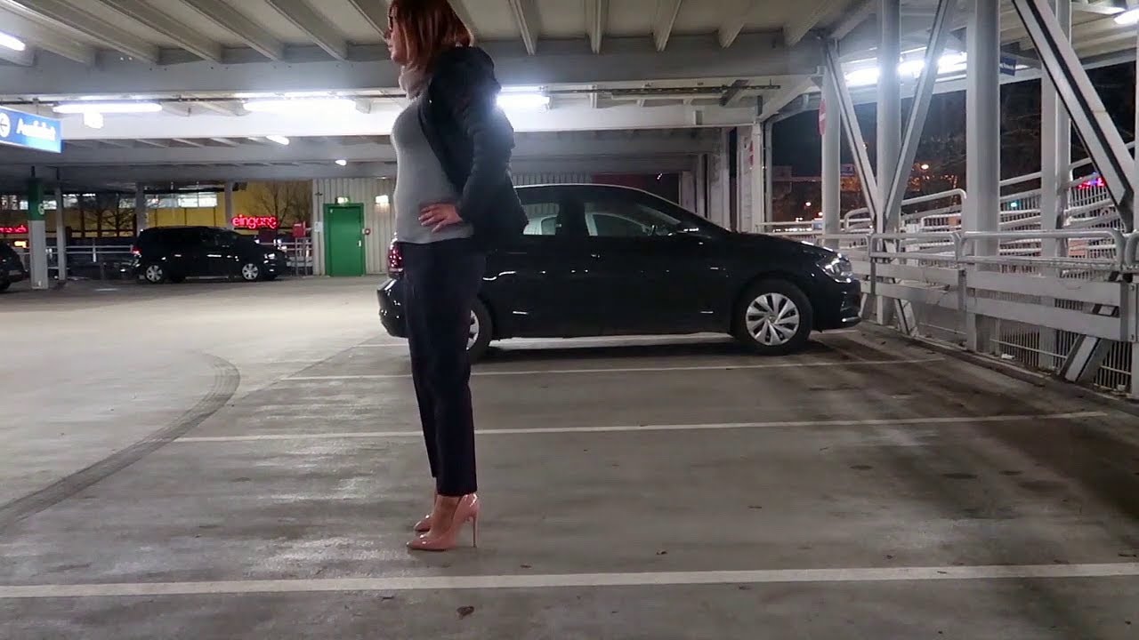 Lara with highheels in Public - YouTube
