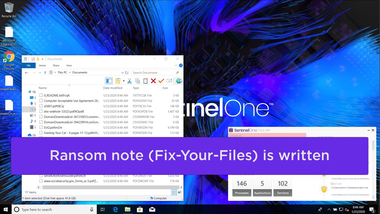 SentinelOne vs Snake Ransomware - YouTube