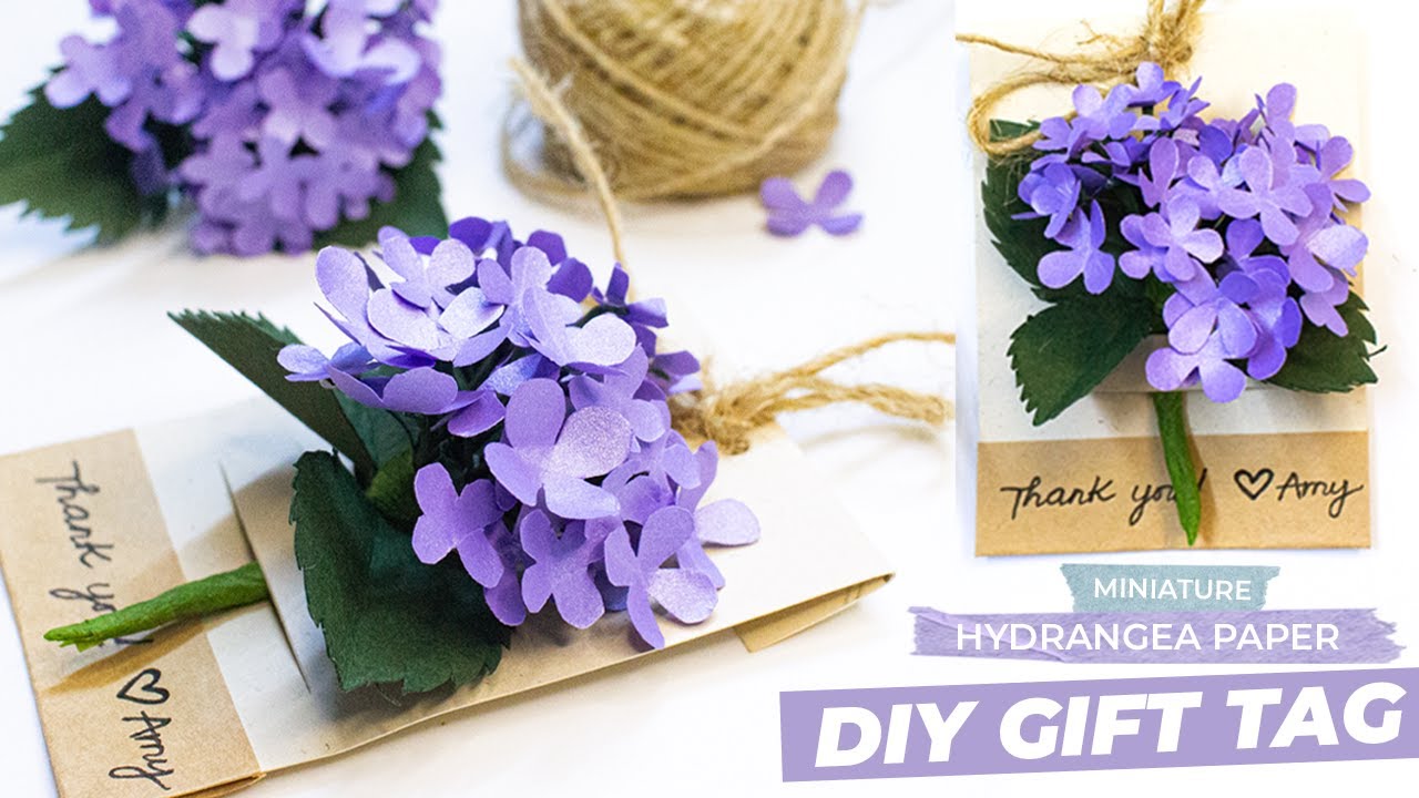 How to Make a Hydrangea Paper Flower Thank You Card in Easy Steps - YouTube