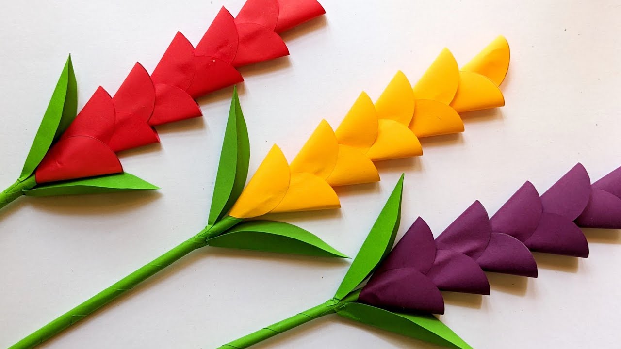 How to Make Flowers From Circle/Paper Flowers/Easy Flowers/Easy Crafts ...