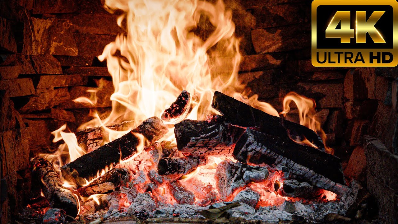 🔥 4K ULTRA HD Beautiful Fireplace & Crackling Fire Sounds 3 HOURS with ...