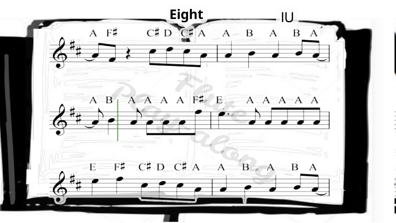 IU - Eight (BTS Suga) | Flute Sheet music [With Notes] 에잇 - 슈가 | - YouTube