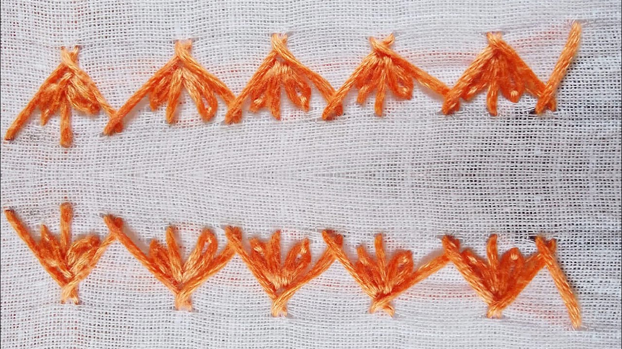 triangular shape embroidery patterns for borderl line||easy for ...