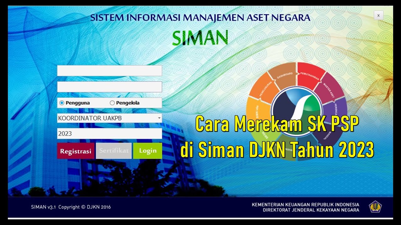Cara Merekam SK PSP BMN di Siman DJKN Tahun 2023 - YouTube