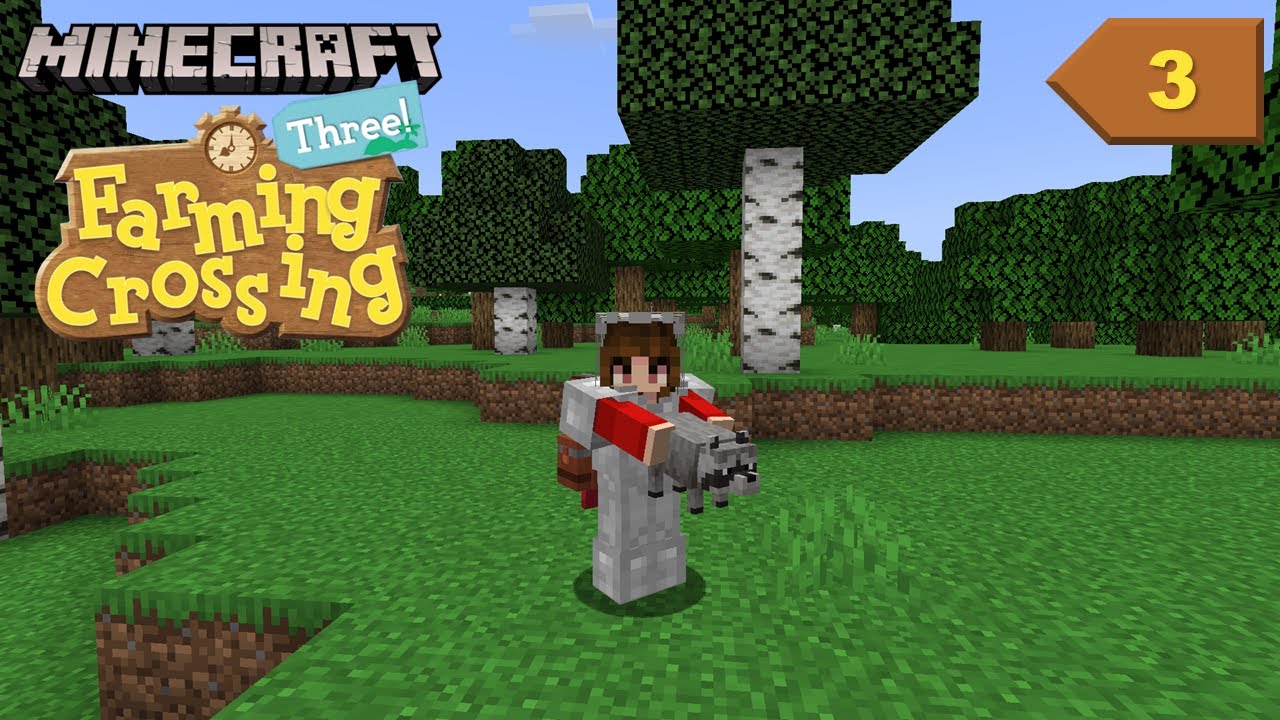 Minecraft Farming Crossing 3 - Episode 3: Diamonds and Raccoons!! - YouTube