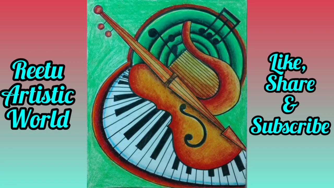 Abstract Drawing with Oil Pastels / Musical Abstract Art - YouTube