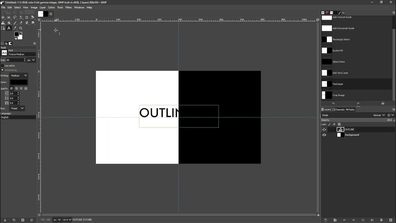 How to outline text in Gimp 2 - YouTube