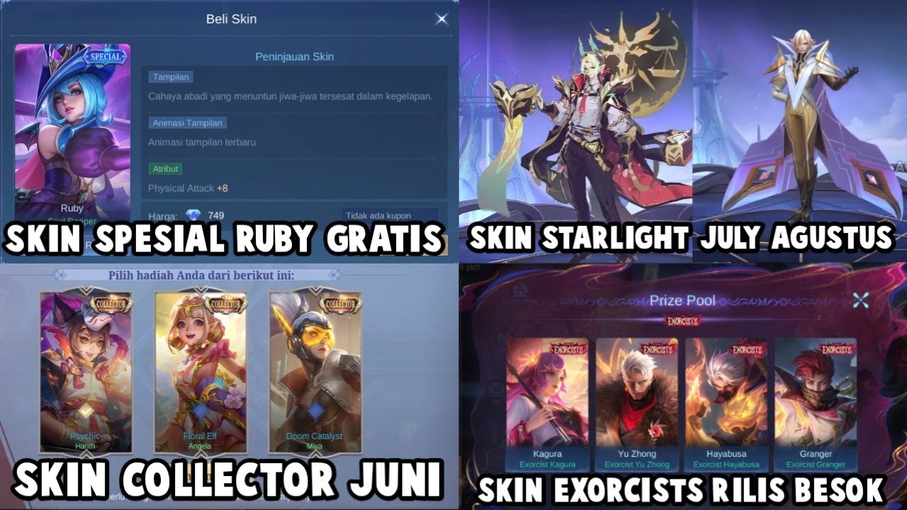 SKIN SPESIAL RUBY GRATIS TANPA DIAMOND, SKIN STARLIGHT JULY AGUSTUS ...