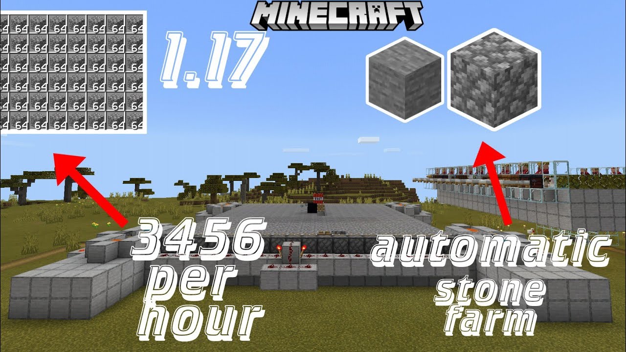 easy automatic stone farm in Minecraft (1.17) (1.16)( Java) (Bedrock ...