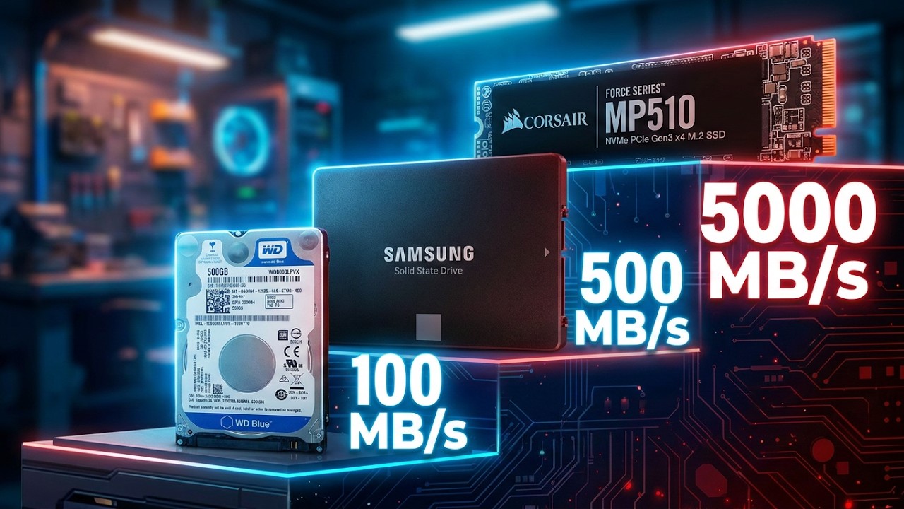 COMPARACION DE TODOS LOS TIPOS DE DISCOS PARA PC NVME - SSD - HDD - M.2 ...