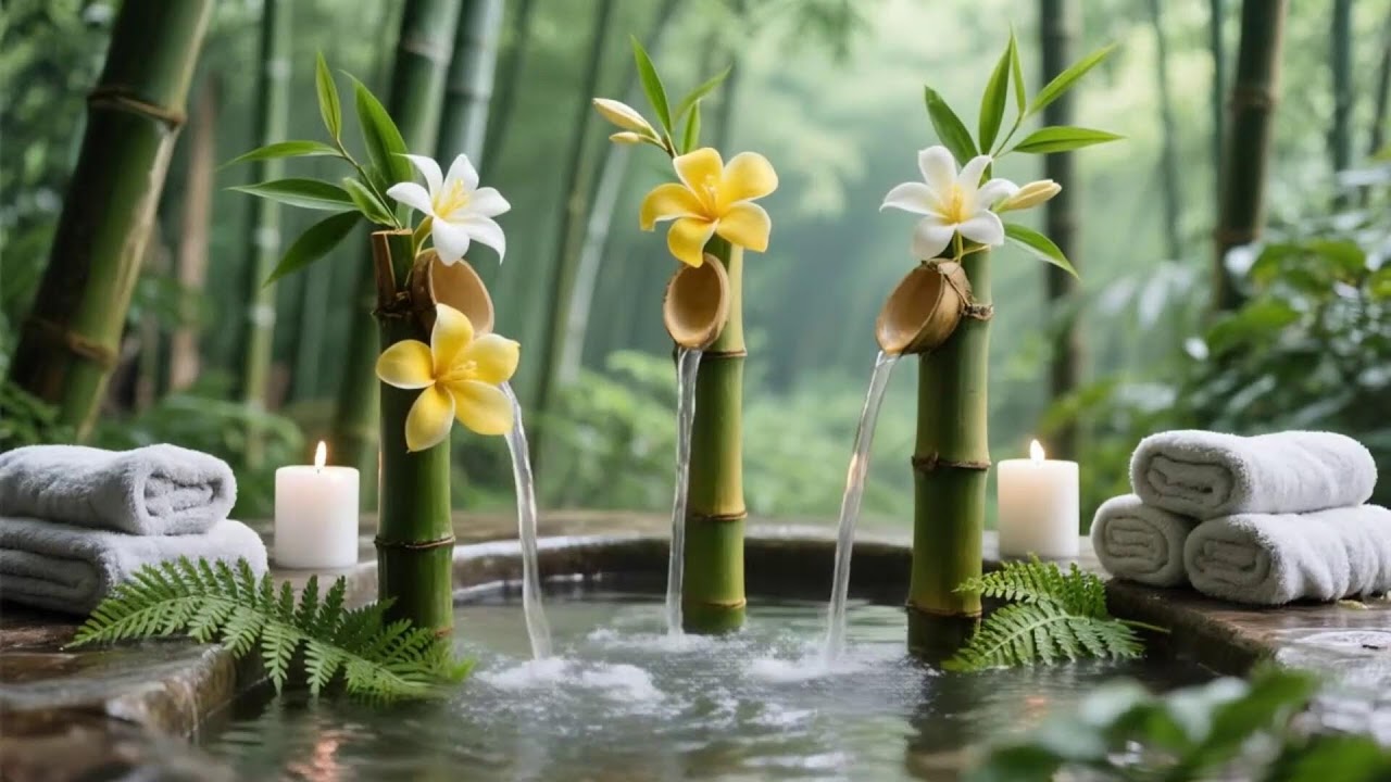 Peaceful Piano Melodies with Flowing Water 🌹 Spa Music for Stress ...
