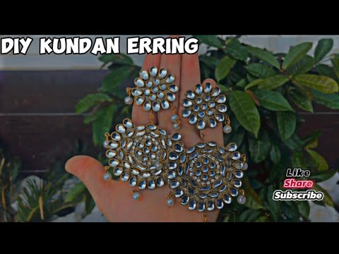 DIY KUNDAN ERRING 😱😻|HANDMADE ERRING | LS.diy.jewellery | - YouTube