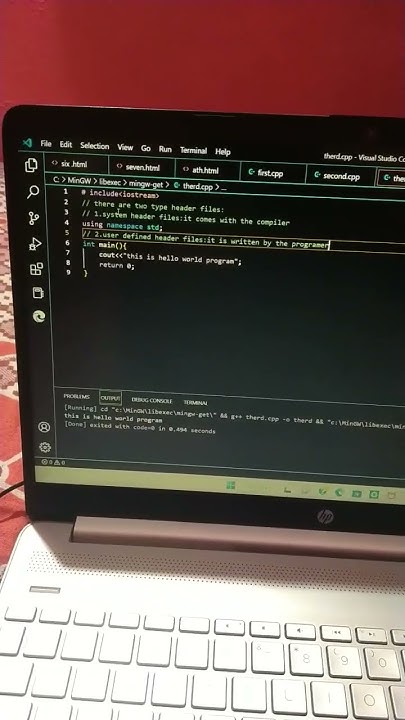 How to c++ basic program system header file and user defined header files. - YouTube