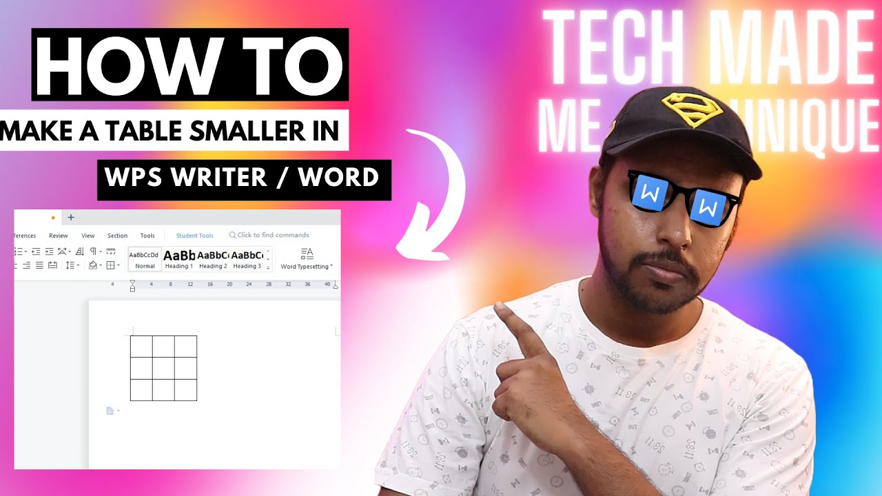 How to Make a Table Smaller in wps office writer | how to make a small ...