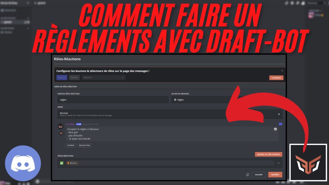TUTO RÈGLEMENT DRAFT BOT DISCORD - YouTube