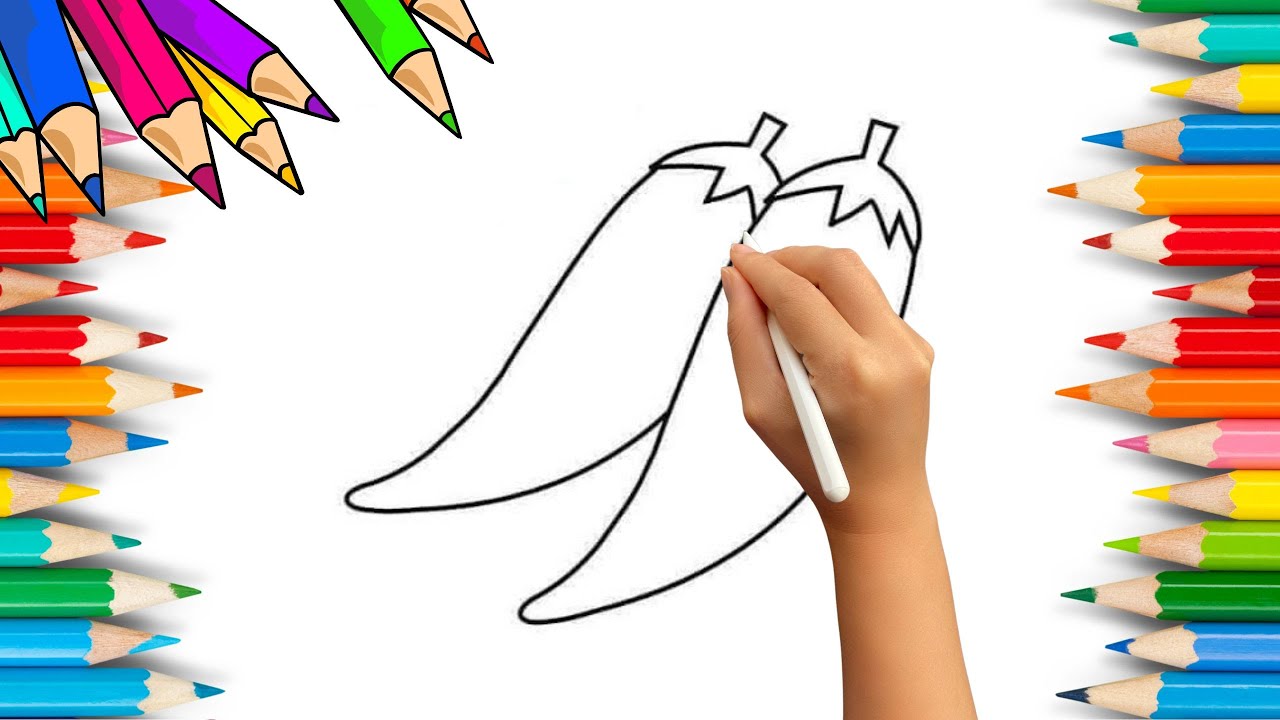 How To Draw cute pepper Drawing, Painting & Coloring For Kids and ...