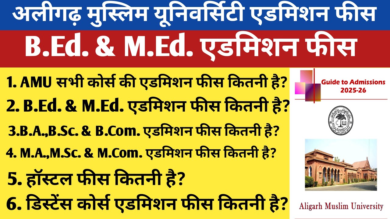 AMU All Course Admission fees 2025/ amu all courses fee structure/ amu ...