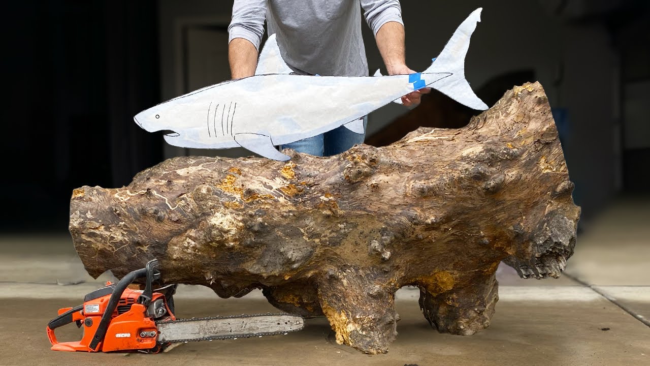I Carved This Into a Great White Shark - YouTube