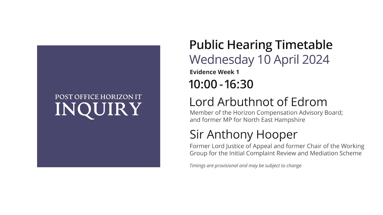 Lord Arbuthnot and Sir Anthony Hooper - Day 118 PM (10 April 2024 ...