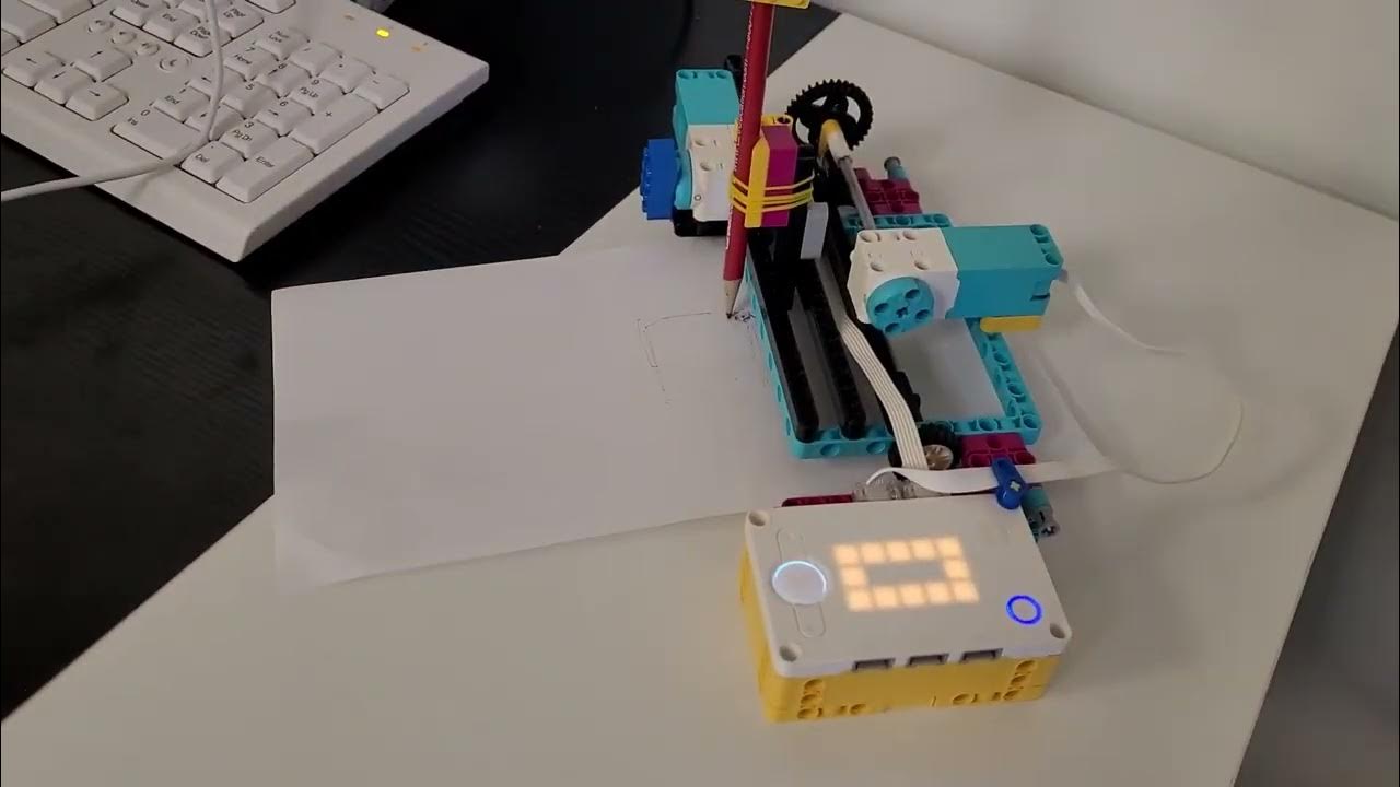 Spike Prime -Robot created and coded by campers to draw a square ...