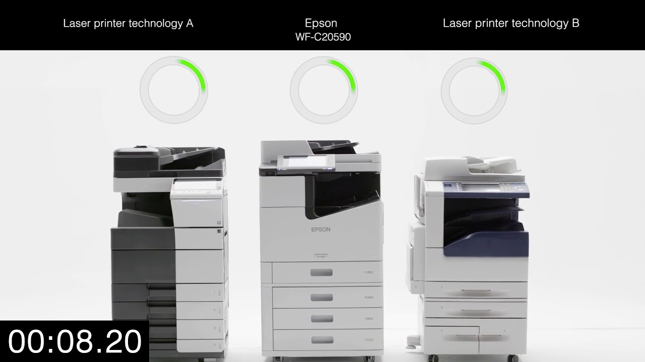 WorkForce Enterprise WF-C20590 Simplex Printing Speed Comparison - YouTube