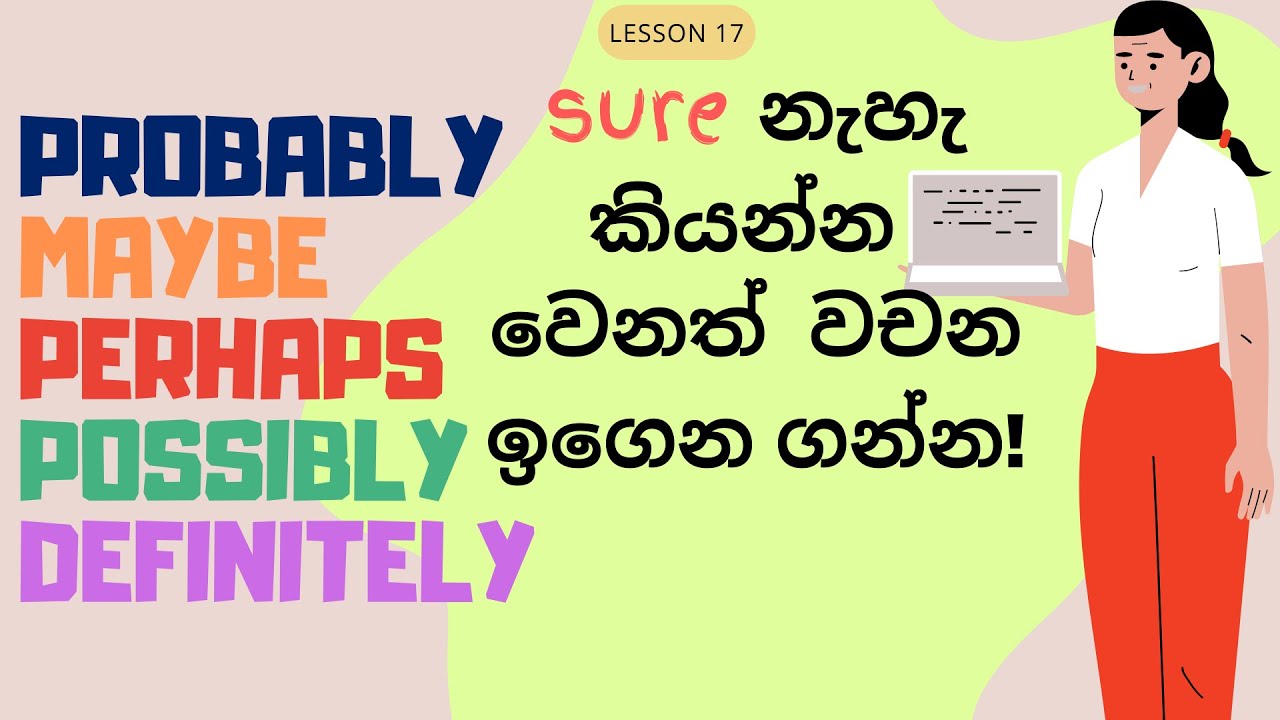 Lesson 17| How to use PROBABLY, MAYBE, PERHAPS, POSSIBLY & DEFINITELY ...