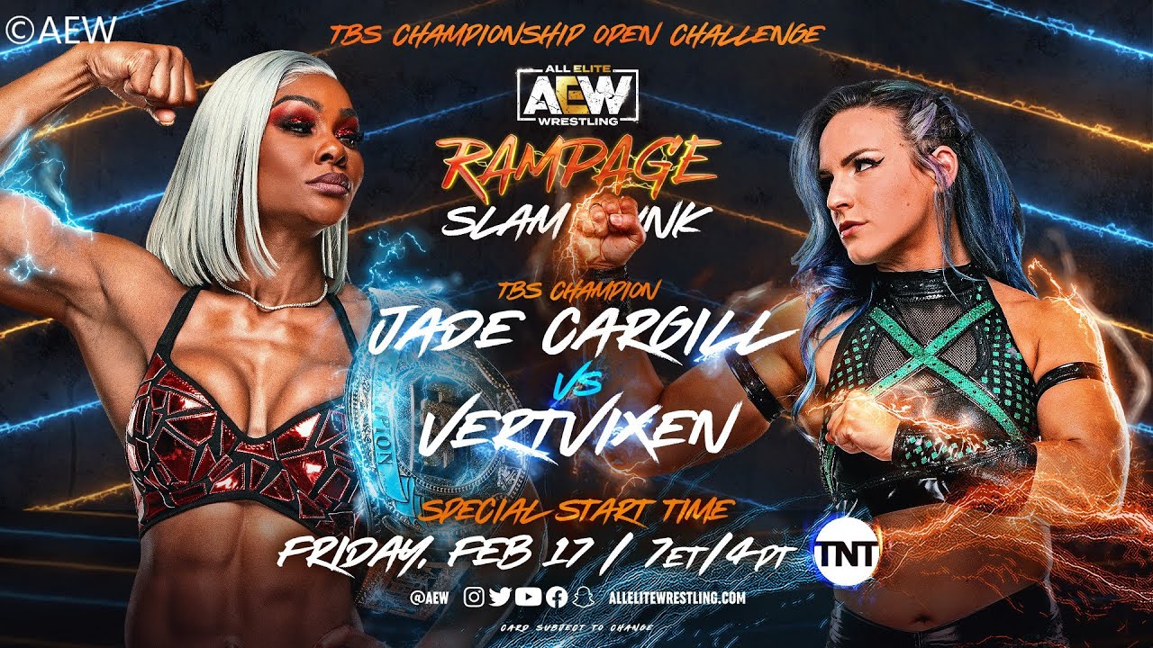 Jade Cargill (c) vs Vertvixen / AEW TBS Title Open Challenge / AEW Rampage #82 Slam Dunk / WWE ...