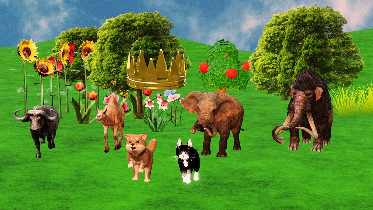 Run Animla Dog Cat Elephant Camel Duck Animals Game 3D Animals - YouTube