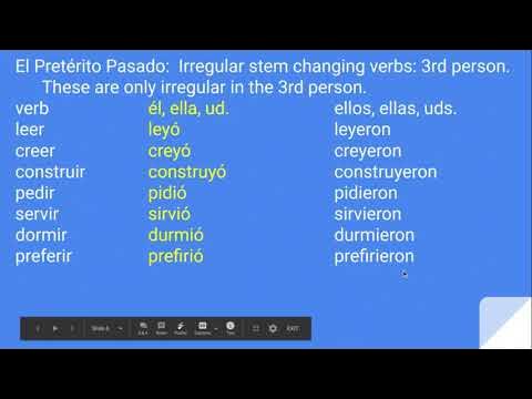 Spanish Preterite 3rd person irregulars - YouTube