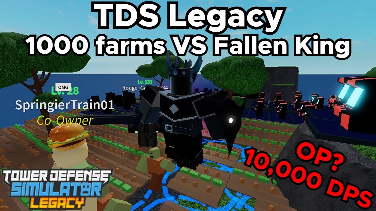 TDS Legacy 1000 FARMS VS FALLEN KING - Tower Defense Simulator Legacy ...