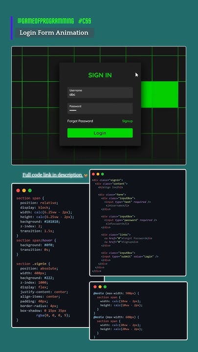 Login Form Animation using CSS 👾👨‍💻 #webdesign #htmlcss #frontendwebdeveloper #music #shorts # ...