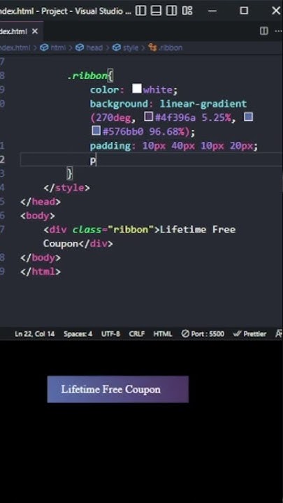 Let's Create Amazing Ribbon with CSS 😍😍 | HTML and Easy CSS - YouTube