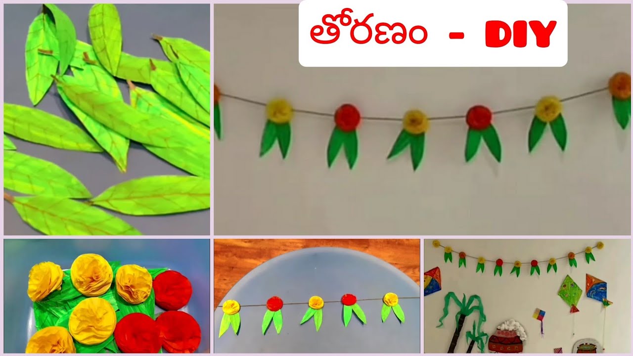 DIY how to make Thoranam | Artificial Thoran | Festival decoration ...