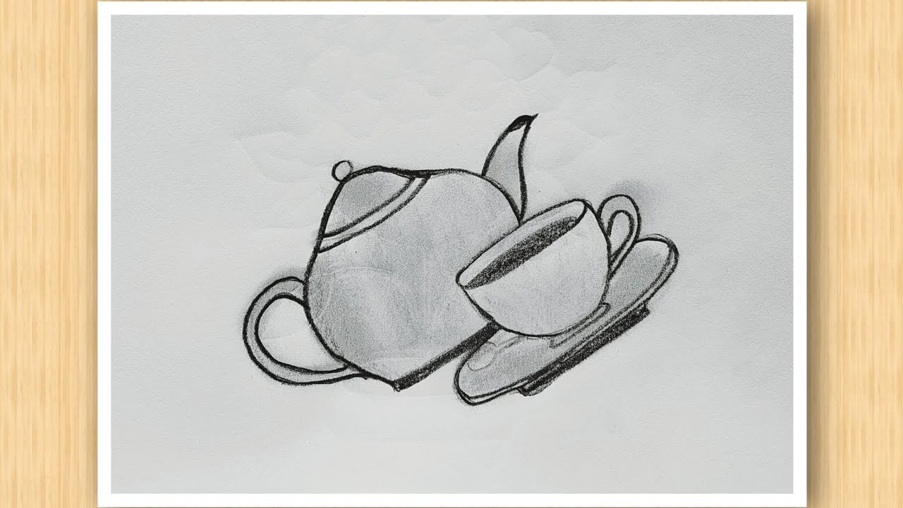 Cute tea cup and cattle drawing || simple and very easy drawing with ...