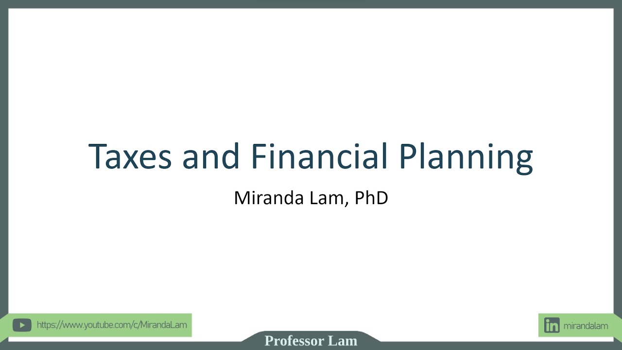 Personal Finance: Taxes and financial planning (1 of 2) - YouTube