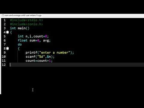 Sum and Average of numbers until user enters zero(0) using C-program. - YouTube