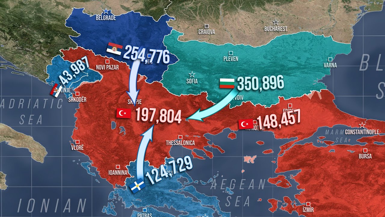 The First Balkan War Every Day With Army Sizes Youtube