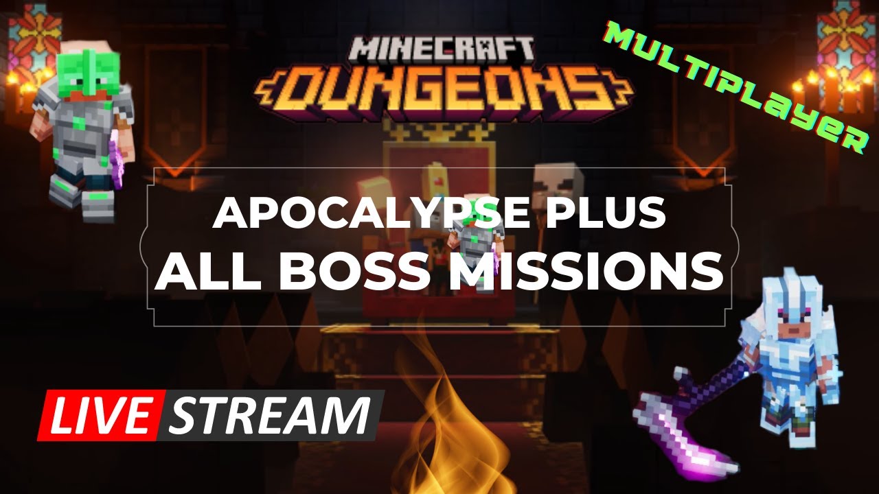 Minecraft Dungeons BOSS MISSIONS in APOCALYPSE PLUS Mode! Can we beat ...