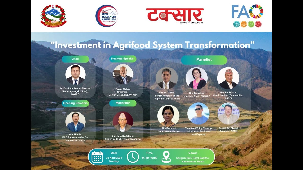 Investment in Agrifood System Transformation ।। FAO Nepal ।। Taksar ...