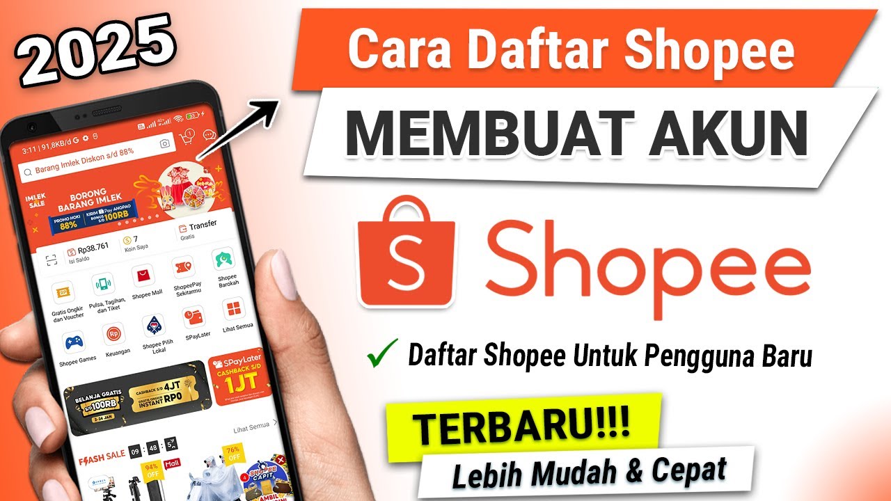 Cara Membuat Akun Shopee Terbaru - Daftar Akun Shopee 2025 - YouTube