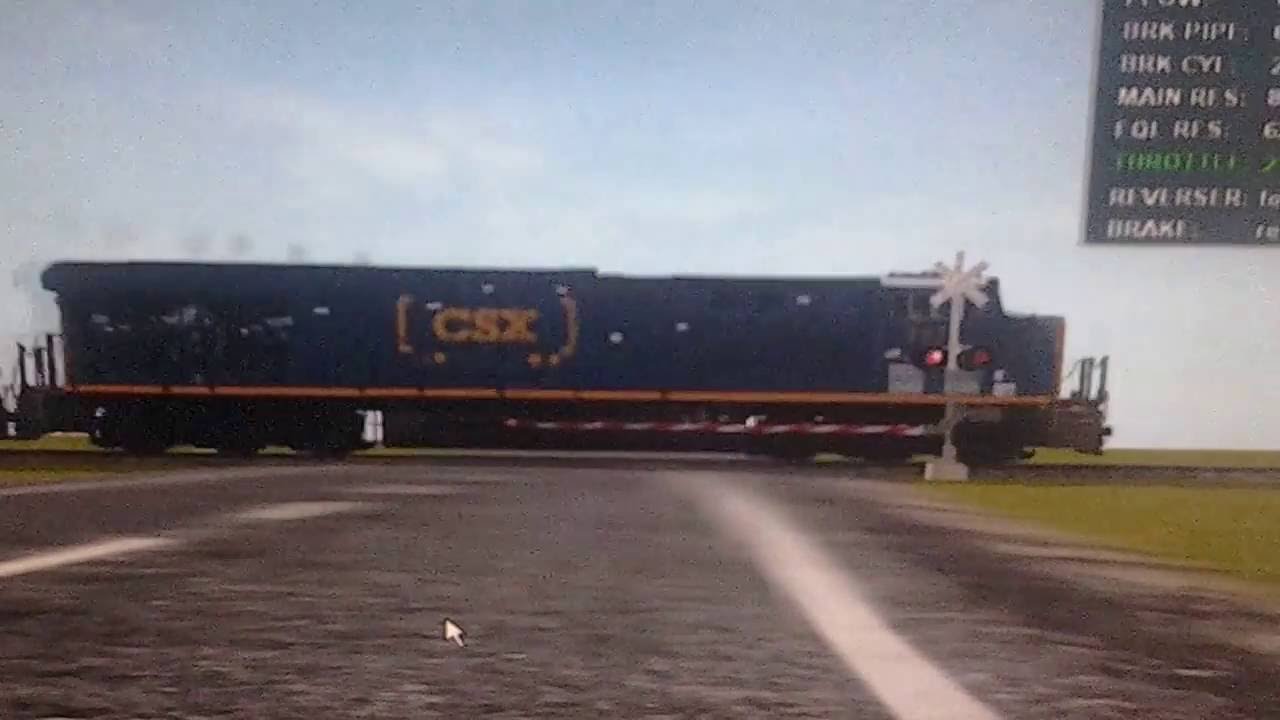 CSX ET44AC leads autorack train Trainz 12 - YouTube
